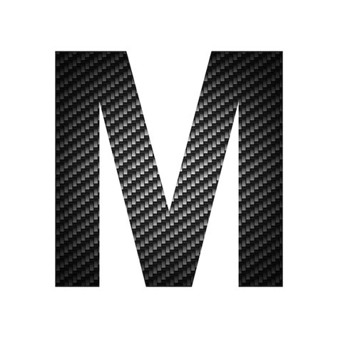 흰색 배경 벡터에 영어 알파벳 문자 M 탄소 어두운 질감 프리미엄 벡터