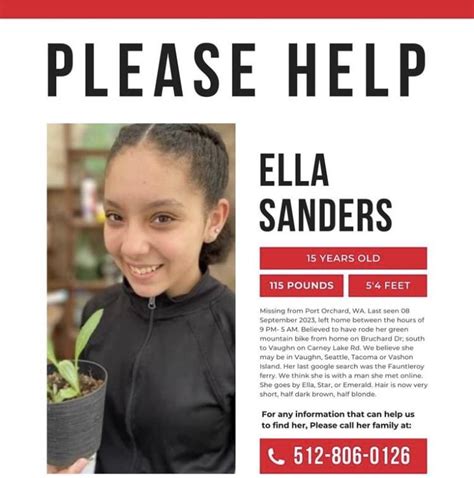 Missing Teenager Ella Sanders Rtacomawa