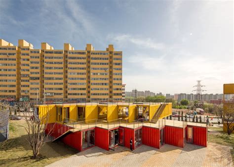 Stacked Shipping Containers Form Pavilion By Peoples Architecture Office