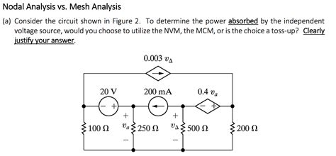 Solved Nodal Analysis Vs Mesh Analysis A Consider The