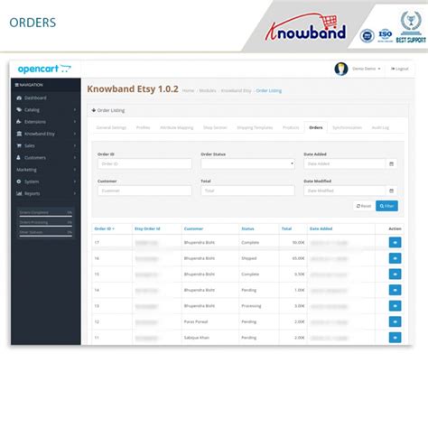 OpenCart Etsy Marketplace Integration Connector Synchronisation Knowband