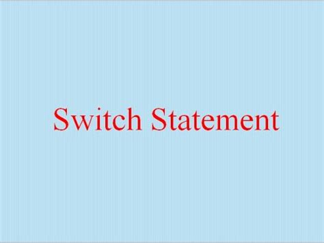 Lecture Switch Statement Examples Switch Statement How To Use Switch Statement YouTube