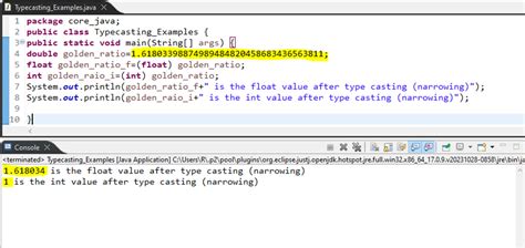 type casting in java widening and narrowing