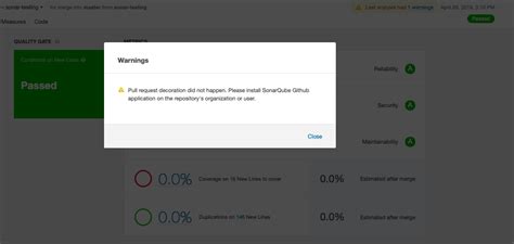 Unable To Decorate Pull Request On Github Sonarqube Server Community Build Sonar Community