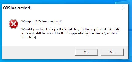 OBS 64 Bit Crashes On Windows Issue 2360 Obsproject Obs Studio GitHub