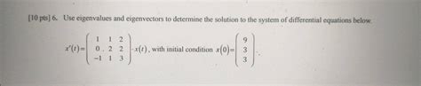 Solved Pts Use Eigenvalues And Eigenvectors To Chegg