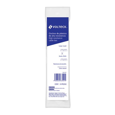 50 Amarres Plásticos De 30 Cm Tensión 50 Lb Color Blanco Volteck Cin