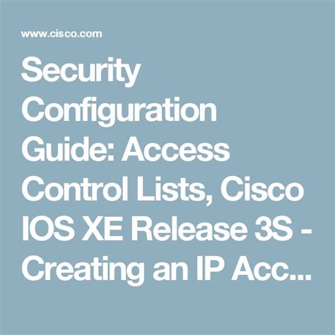 Secure Access Control Cisco IOS XE Release S