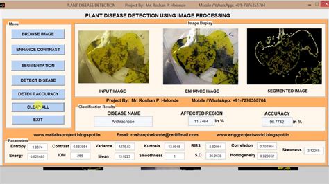 Plant Disease Detection And Classification Using Image Processing Matlab Project Code Youtube