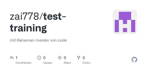 Github Zai778test Training Mit Rahaman Meister Von Code