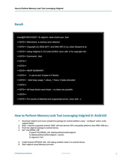 how to perform memory leak test using valgrind pdf operating