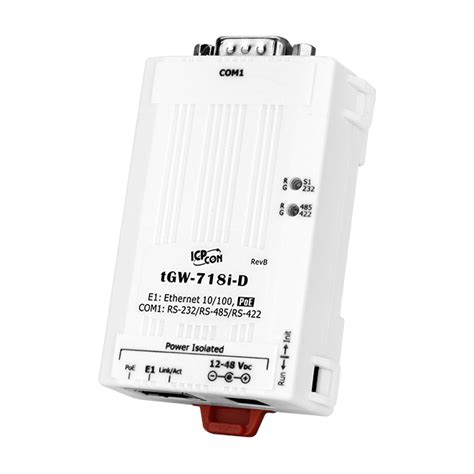 TGW 718i D Tiny Modbus TCP To RTU ASCII Gateway With PoE Power Isolation 1 Isolated RS 232