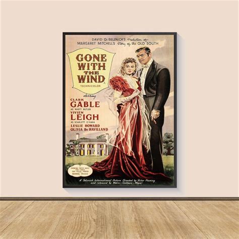 Gone With The Wind Movie Poster Vintage Canvas Wall Art Etsy