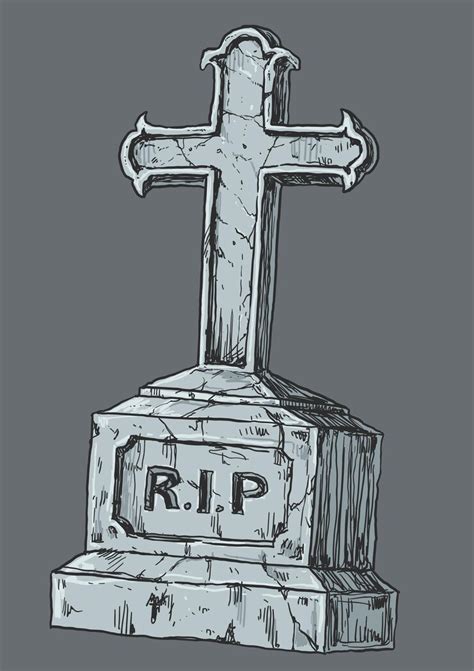 Premium Vector Headstone And Gravestone Drawing Illustration
