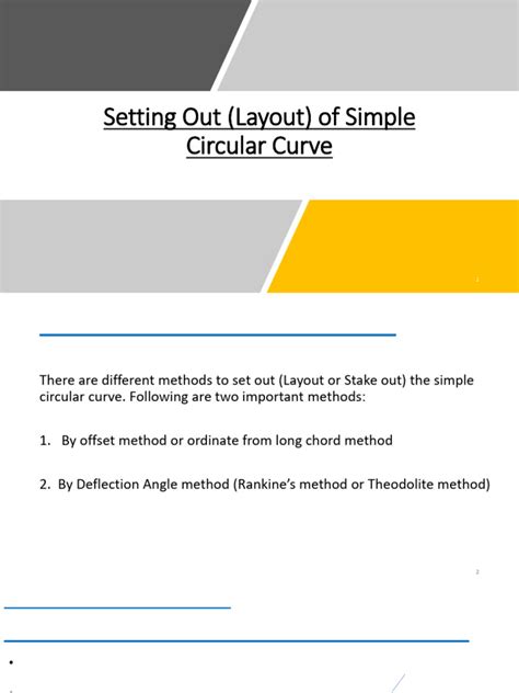 Lec 25 27 Setting Out Of Simple Circular Curve Pdf Angle Euclidean Geometry