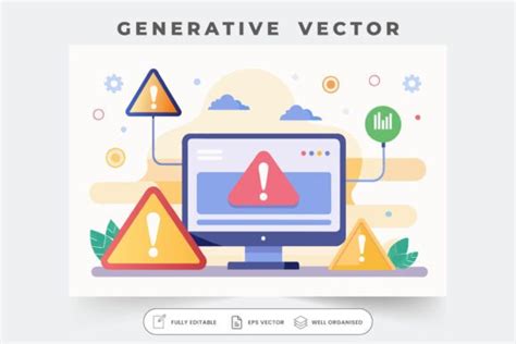 Computer Screen Displaying Warning Sign Graphic By Iftikharalam · Creative Fabrica