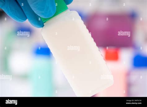 Plastic Bottle With White Liquid Sample Of A Food Product In A