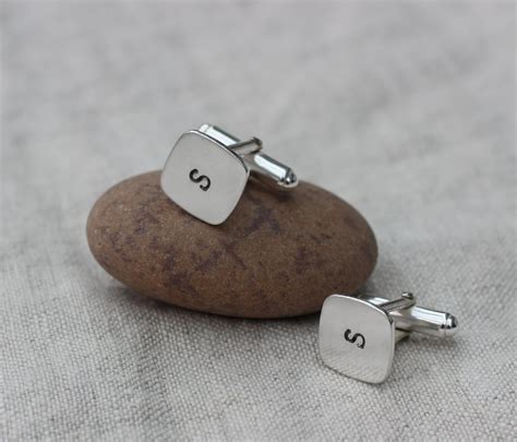Mens Sterling Silver Personalised Cufflinks I Folksy