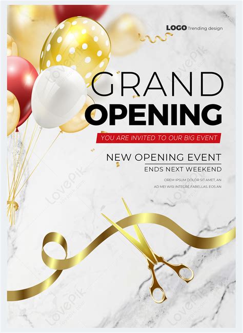 그랜드 오프닝 리본 커팅 그랜드 프로모션 전단지 이미지 사진 466680857 무료 다운로드