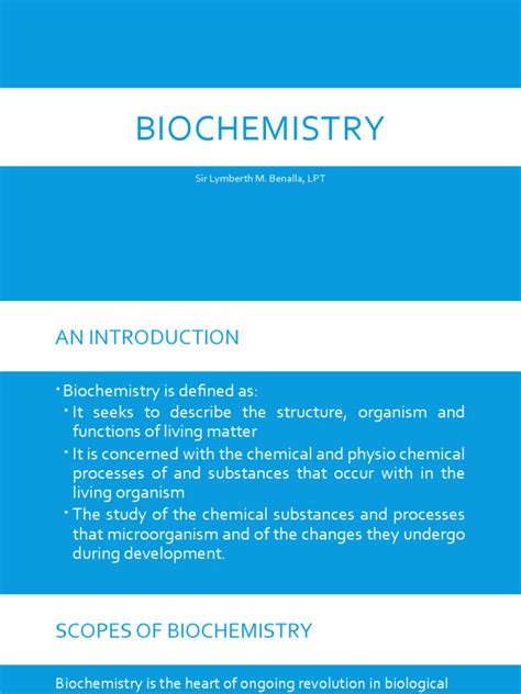 Biochemistry Intro Pdf