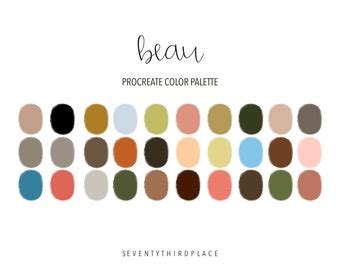 Procreate Color Palette Moody Evening Etsy