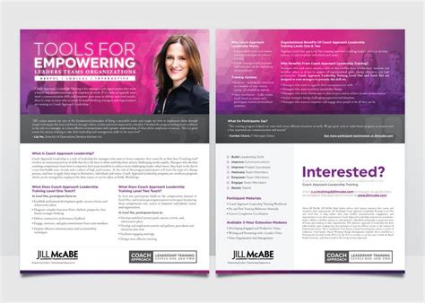 Entry 36 By Rsb1997 For Design A Brochure Coach Approach Leadership