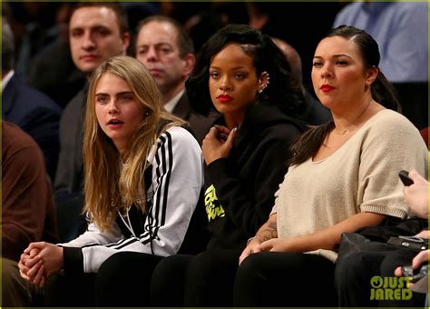 Rihanna And Cara Delevingne Cheer Court Side For Brooklyn Nets Photo