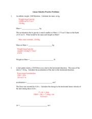 Linear Kinetics Practice Problems ANSWERS Linear Kinetics Practice Problems An Athlete