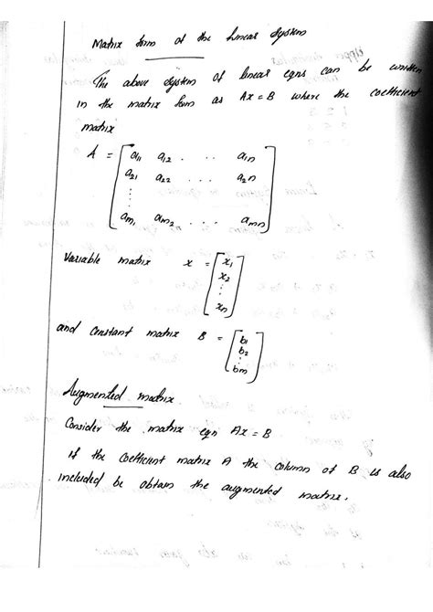 Solution Apj Abdul Kalam Technological University Matrix Form Of
