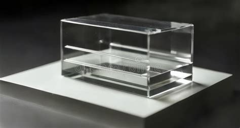 Modern Minimalist Design With A Clear Acrylic Cube Stock Illustration