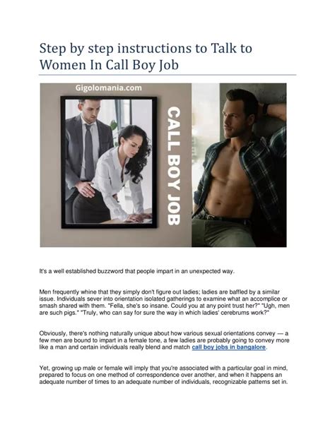 Ppt Step By Step In Instructions To Talk To Women In Call Boy Job Powerpoint Presentation Id