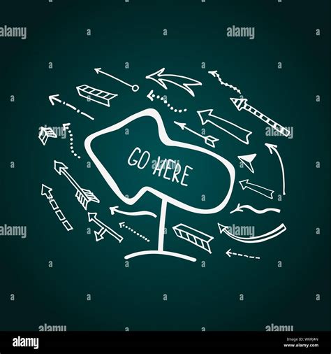 Sketch Style Pointer And Various Arrows Made In Vector Stock Vector Image Art Alamy