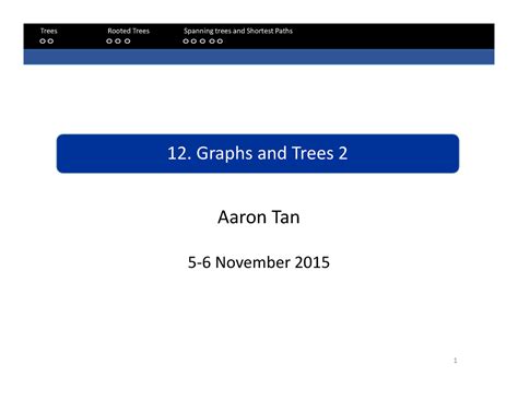 501044 Discrete Structures 15 Graphs And Trees 2 Aaron Tan 5 6 November 2015 12 Graphs And