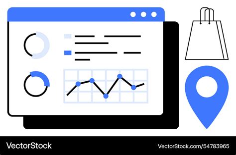 E Commerce Data Analytics Dashboard With Shopping Vector Image