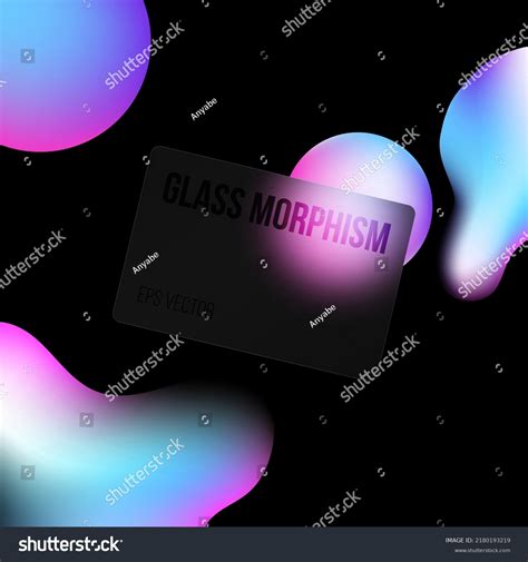 Glassmorphism Concept 3d Geometric Shapes Frosted Stock Vector Royalty