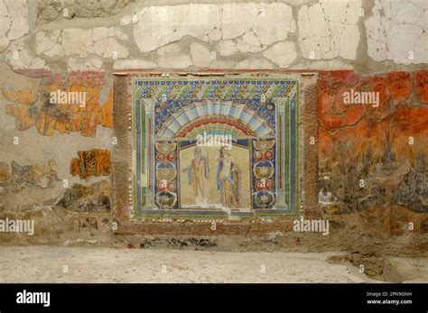 The Roman Town Of Herculaneum Covered By The Eruption Of Volcano Mount