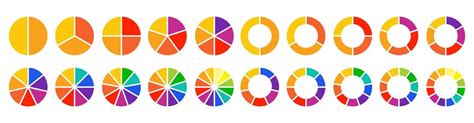 Premium Vector Pie Chart Set Colorful Diagram Collection With