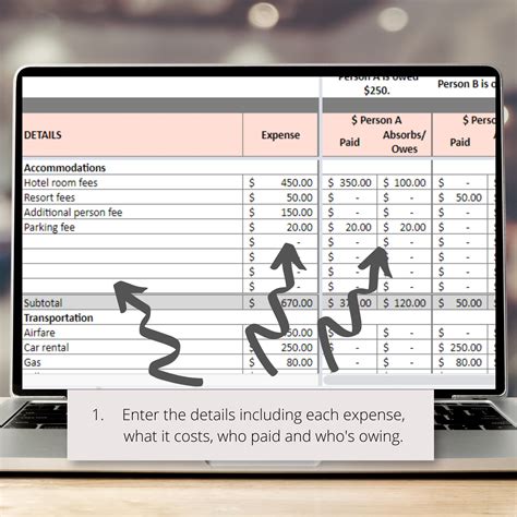 Travel Budget Expense Tracker Template Trip Budget Sheet For Multiple People Vacation Getaway