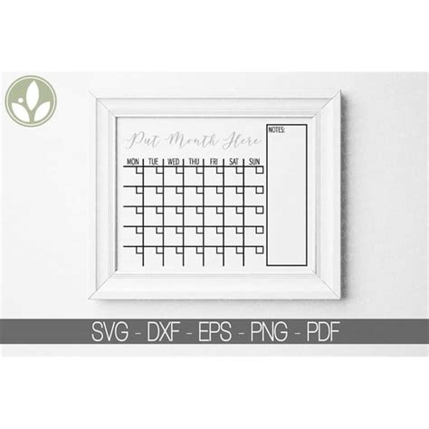 Monthly Calendar Svg Blank Calendar Svg Calendar Outline Inspire