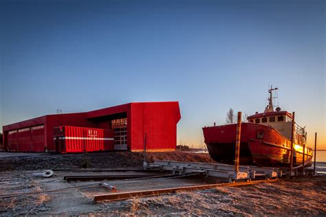 Oil Spill Recovery Unit In Finland Is Illuminated By Angled Clerestory Window