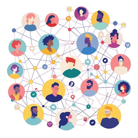 Social Network Connection Concept Connecting People Through Social Networks Premium Ai