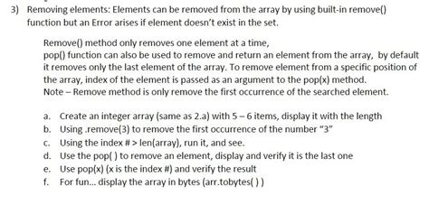 Solved Removing Elements Elements Can Be Removed From Chegg