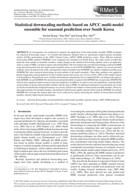 Pdf Statistical Downscaling Methods Based On Apcc Multi Model