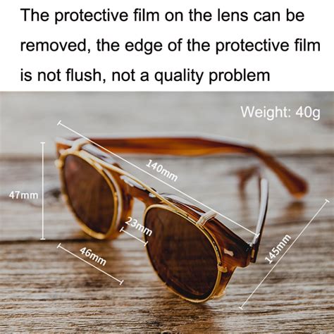 남성 레트로 뎁 둥근 프레임 안경 분리 가능한 이중 목적 편광 선글라스 검은 색