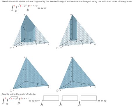 solved sketch the solid whose volume is given by the
