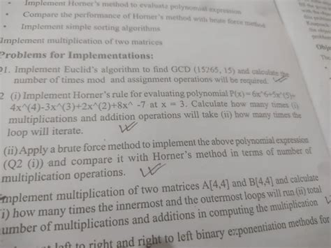 Q1 Implement Euclids Algorithm To Find Gcd Studyx