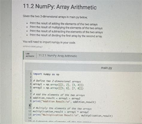 Solved Create A 2×2 Integer Array With The Given Values And
