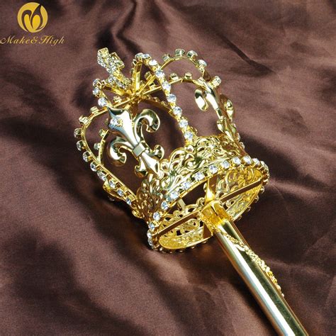 Gold Cross Scepter Wand Imperial Prop Crystal Staff Beauty Pageant Party Costume Ebay