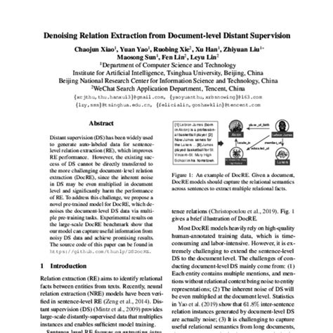 denoising relation extraction from document level distant supervision