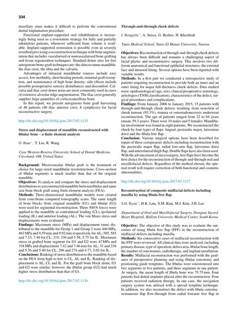 Pdf Stress And Displacement Of Mandible Reconstructed With Fibular Bone A Finite Element